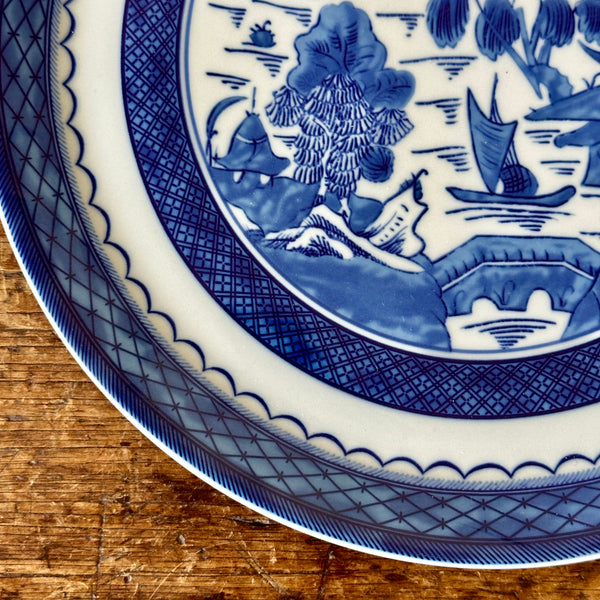 Blue Canton Cake Plate - Larger Cross