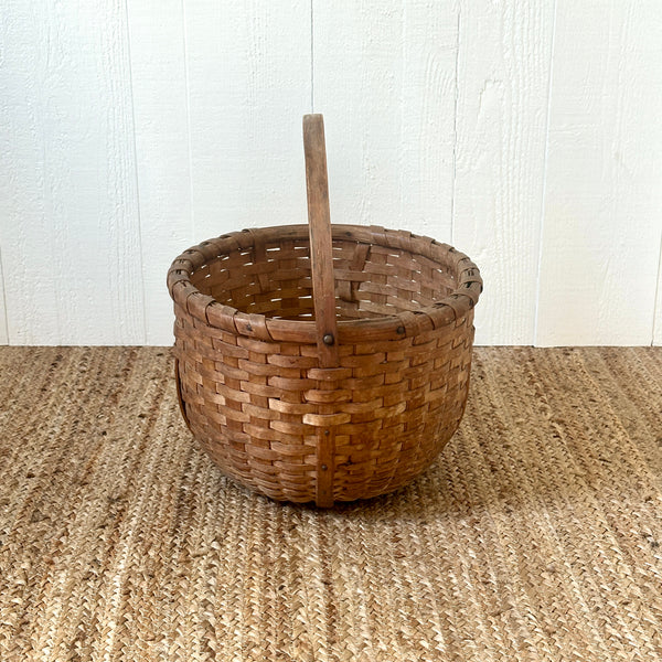 New England Handwoven Ash Splint Basket - Larger Cross