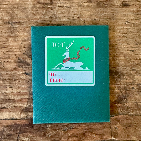 Joy Deer Gift Box Stickers - Larger Cross