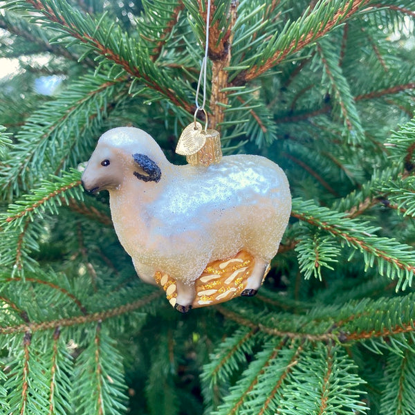 Sheep Christmas Tree Ornament - Larger Cross